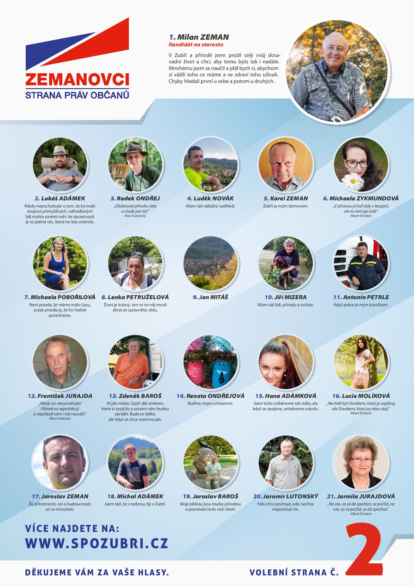 Strana Práv Občanů Zemanovci | Zubřan.cz
